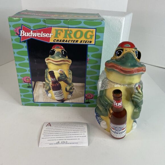 Budweiser | Dining | Vintage Budweiser Frog Character Stein 996 Limited ...